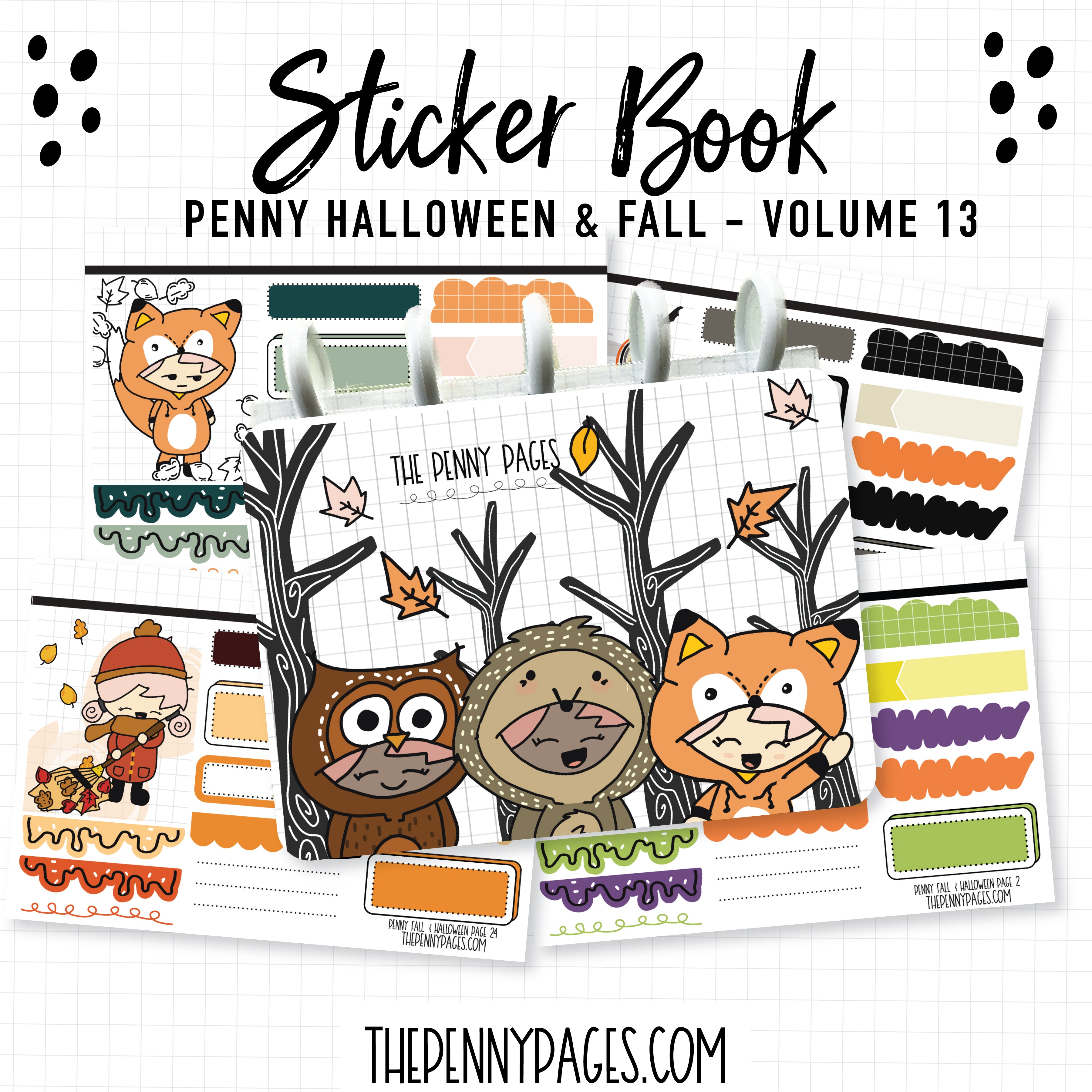 Sticker Book - Volume 13 - Penny Fall & Halloween *Exclusive hand draw ...