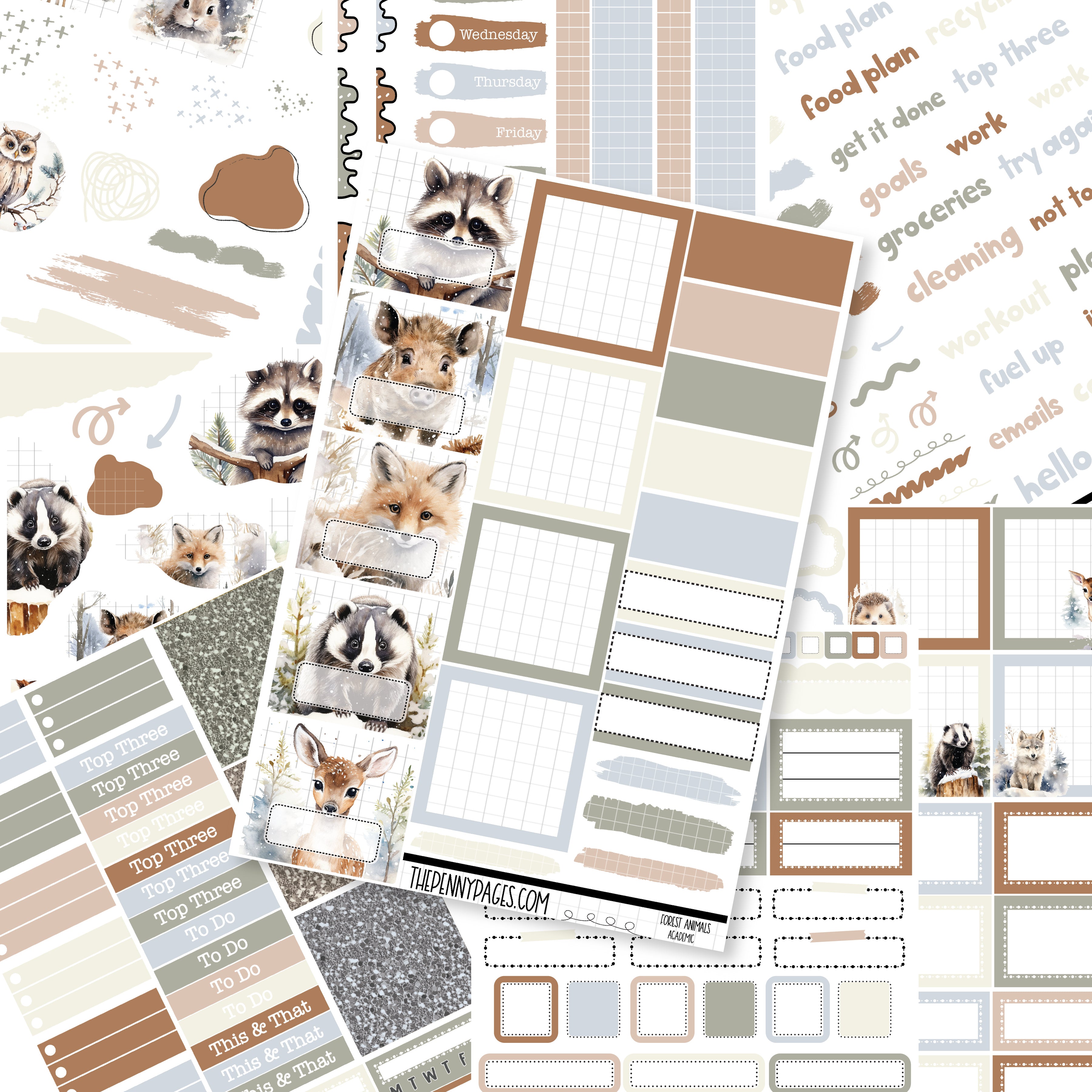 Forest Animals - Pentrix / Pentrix weekly kit – The Penny Pages